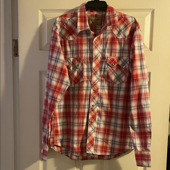 Wrangler | Shirts | Wrangler Red And White Checkered Buttondown Shirt ...